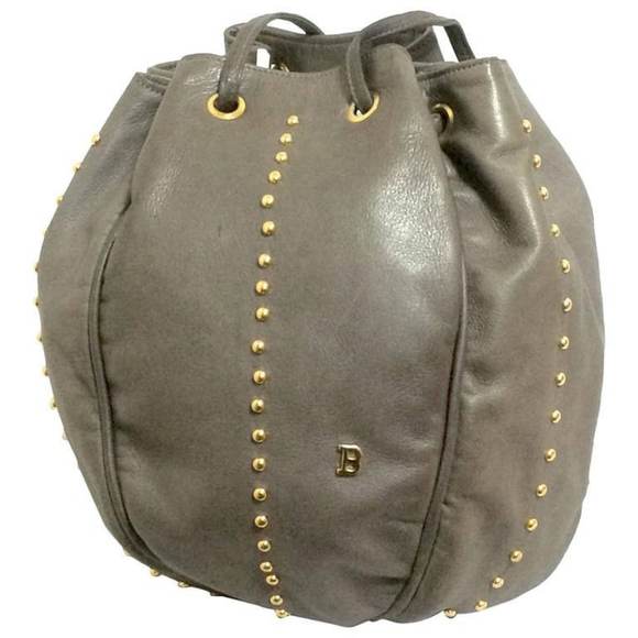 Bally | Bags | Bally Vintage Taupe Gray Lamb Leather Ball Shape Hobo ...